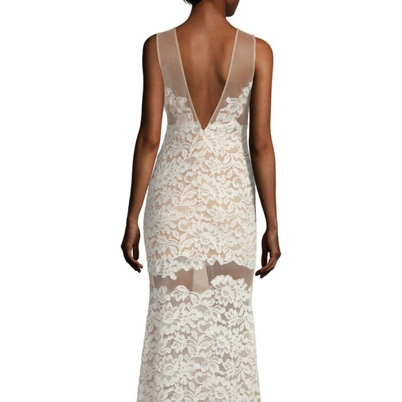 BCBG | Dresses | Off White Rayna Floral Lace Gown Maxi Dress | Poshmark